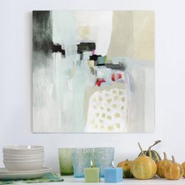Bilderwelten Leinwandbild originell Abstrakt Kunstdruck beige - Bunte Wasserf&auml;lle I - Wandbild XXL Wohnzimmer Schlafzimmer
