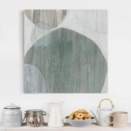 Bilderwelten Leinwandbild originell Abstrakt Kunstdruck gr&uuml;n - Jadesteine I - Wandbild XXL Wohnzimmer Schlafzimmer