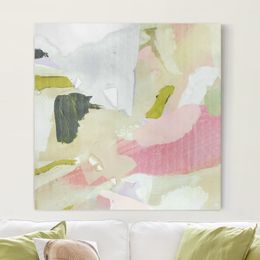 Bilderwelten Leinwandbild originell Abstrakt Kunstdruck pastell - Klangspiel in Ros&eacute; I - Wandbild XXL Wohnzimmer Schlafzimmer
