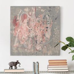 Bilderwelten Leinwandbild originell Abstrakt Aquarell rosa - Err&ouml;ten II - Wandbild XXL Wohnzimmer Schlafzimmer
