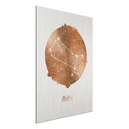 Bilderwelten Alu-Dibond Outdoor Bild Sternzeichen Zwilling Gold