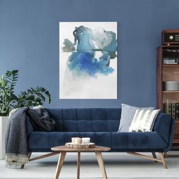 Bilderwelten Leinwandbild Abstrakte Malerei Gletscherschmelze I - Leinwanddruck Hochformat - Wandbild S-XXL - moderne Bilder auf Leinwand Wohnzimmer