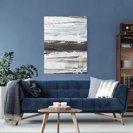 Bilderwelten Leinwandbild Abstrakte Malerei Eisiger Horizont II - Leinwanddruck Hochformat - Wandbild S-XXL - moderne Bilder auf Leinwand Wohnzimmer