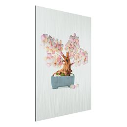 Bilderwelten Alu-Dibond Outdoor Bild Bonsai mit Marshmallows