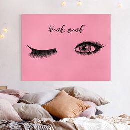 Bilderwelten Leinwandbild - Querformat Wimpern Chat - Wink