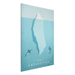 Bilderwelten Alu Dibond Outdoor Bild Strand blau Vintage wetterfest - Reiseposter - Antarktis - Unterwasser Wohnzimmer Schlafzimmer