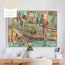 Bilderwelten Leinwandbild - Querformat Moderne Karte von Montreal