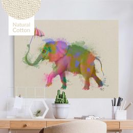 Bilderwelten Leinwandbild - Querformat Regenbogen Splash Elefant