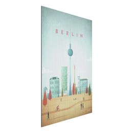 Bilderwelten Alu Dibond Outdoor Bild originell pastell Vintage wetterfest - Reiseposter - Berlin - Architektur Wohnzimmer Schlafzimmer