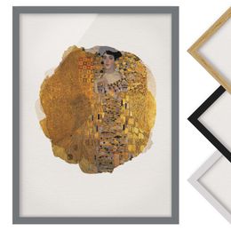 Bilderwelten Bild mit Rahmen - Hochformat Wasserfarben - Gustav Klimt - Adele Bloch-Bauer I