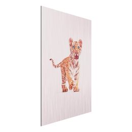 Bilderwelten Alu-Dibond Outdoor Bild Tiger mit Glitzer