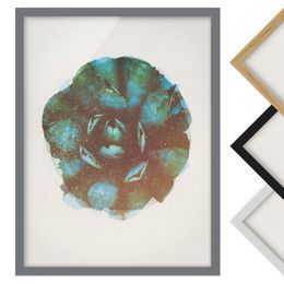 Bilderwelten Bild mit Rahmen - Hochformat Wasserfarben - Blaue Agave