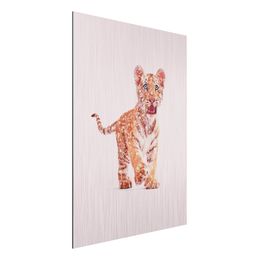 Bilderwelten Alu-Dibond Outdoor Bild Tiger mit Glitzer
