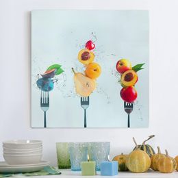 Bilderwelten Leinwandbild Kulinarisch modern Kunstdruck Leinwanddruck - Fruchtsalat - Wandbild XXL K&uuml;che