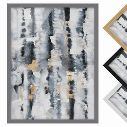 Bilderwelten Bild mit Rahmen - Hochformat Abstraktes Aquarell mit Gold