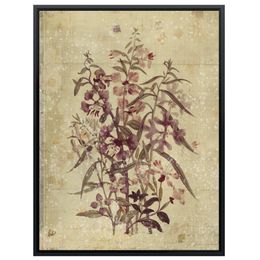 Bilderwelten Leinwandbild - Hochformat Vintage Florale Leinenoptik