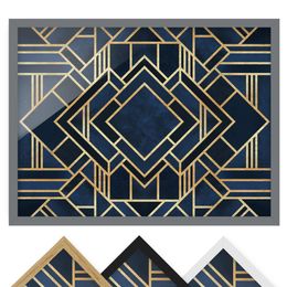 Bilderwelten Bild mit Rahmen - Querformat Art Deco Gold