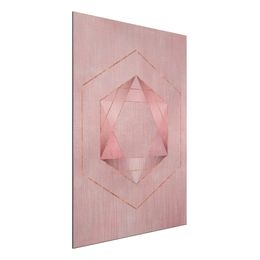 Bilderwelten Alu-Dibond Outdoor Bild Geometrie in Rosa und Gold I