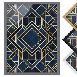 Bilderwelten Bild mit Rahmen - Hochformat Art Deco Gold