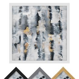 Bilderwelten Bild mit Rahmen originell gold Abstrakt Aquarell - Abstraktes Aquarell mit Gold - Deko Wohnzimmer Schlafzimmer