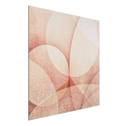 Alu Dibond Outdoor Bild - Abstrakte Grafik in Pfirsich - rosa Abstrakt wetterfest Geometrisch Wohnzimmer Schlafzimmer