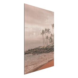 Bilderwelten Alu Dibond Outdoor Bild Strand beige Motiv wetterfest - Aloha Hawaii Strand II - Karibik Wohnzimmer Schlafzimmer