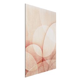 Alu Dibond Outdoor Bild - Abstrakte Grafik in Pfirsich - rosa Abstrakt wetterfest Geometrisch Wohnzimmer Schlafzimmer