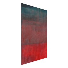 Bilderwelten Alu Dibond Outdoor Bild originell rot Abstrakt wetterfest - Aufl&ouml;sung - Deko Wohnzimmer Schlafzimmer