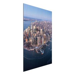 Bilderwelten Alu Dibond Outdoor Bild Stadt blau Motiv wetterfest - Big City Life - New York Wohnzimmer Schlafzimmer