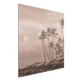 Bilderwelten Alu Dibond Outdoor Bild Strand beige Motiv wetterfest - Aloha Hawaii Strand II - Karibik Wohnzimmer Schlafzimmer