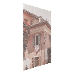 Bilderwelten Alu Dibond Outdoor Bild Stadt rosa Motiv wetterfest - Bella Italia - Italien Wohnzimmer Schlafzimmer