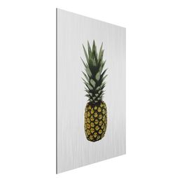 Alu Dibond Outdoor Bild - Ananas - Kulinarisch bunt Tropisch wetterfest Obst K&uuml;che