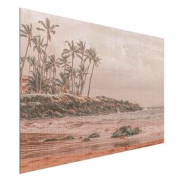Bilderwelten Alu Dibond Outdoor Bild Strand beige Motiv wetterfest - Aloha Hawaii Strand - Karibik Wohnzimmer Schlafzimmer