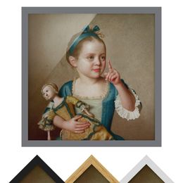 Bilderwelten Bild mit Rahmen - Quadrat Jean Etienne Liotard - M&auml;dchen mit Puppe