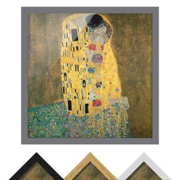 Bilderwelten Bild mit Rahmen - Quadrat Gustav Klimt - Der Ku&szlig;