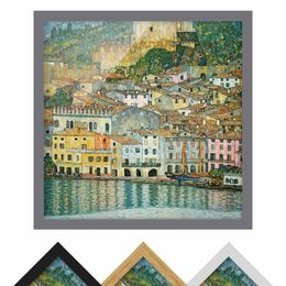 Bilderwelten Bild mit Rahmen - Quadrat Gustav Klimt - Malcesine am Gardasee