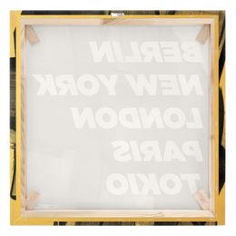 Bilderwelten Leinwandbild Gold Berlin New York London