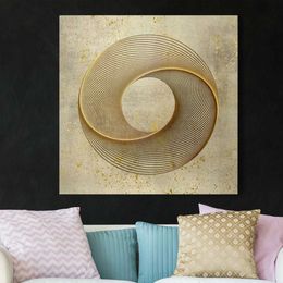 Bilderwelten Leinwandbild Line Art Kreisspirale Gold