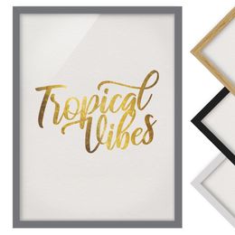Bilderwelten Bild mit Rahmen - Hochformat Gold - Tropical Vibes