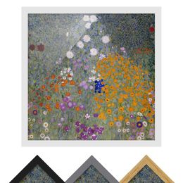 Bilderwelten Bild mit Rahmen - Quadrat Gustav Klimt - Bauerngarten