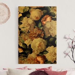 Bilderwelten Leinwandbild Rote Rosen mit Wei&szlig;en Rosen