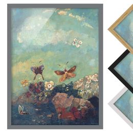 Bilderwelten Bild mit Rahmen - Hochformat Odilon Redon - Schmetterlinge