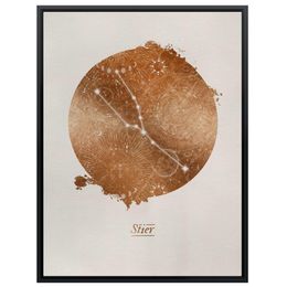 Bilderwelten Leinwandbild Sternzeichen Stier Gold