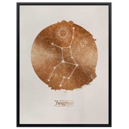 Bilderwelten Leinwandbild Sternzeichen Jungfrau Gold