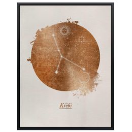 Bilderwelten Leinwandbild Sternzeichen Krebs Gold