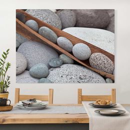 Bilderwelten Leinwandbild Stillleben mit grauen Steinen