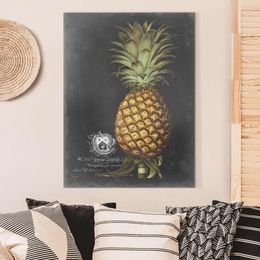 Bilderwelten Leinwandbild Vintage Royales Blattwerk auf Schwarz V Leinwanddruck Stil - Vintage - Tropisch,Botanik - Pflanzen Wandbild Wohnzimmer