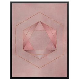 Bilderwelten Leinwandbild Geometrie in Rosa und Gold I