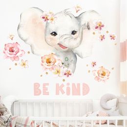 Bilderwelten Wandtattoo Tiere Illustration Aquarell pastell - Aquarell Elefant - Be kind - Elefant Kinderzimmer Baby Mädchen Jungen