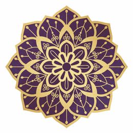 Wandtattoo Mandala Bl&uuml;te Muster gold violett Wandsticker Blumen Ornament Wandaufkleber Mandala in S-XXL Wandtattoo modern